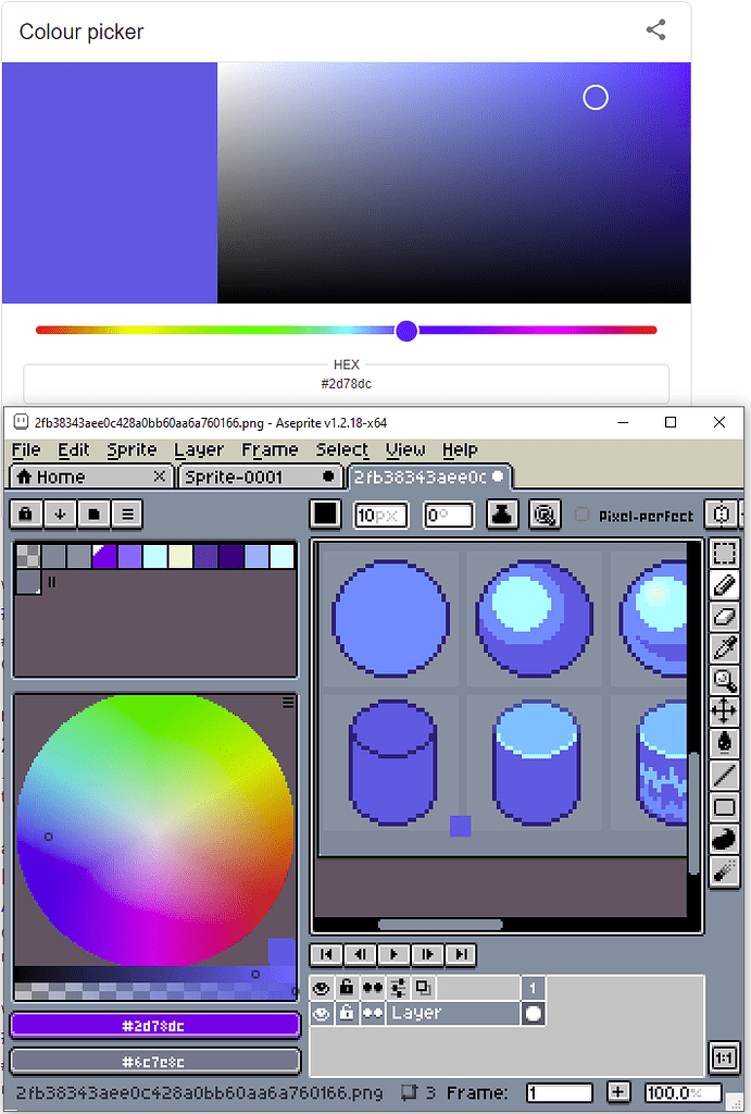 Blue Color Not Showing Up In Foreground Color Selector Bug Reports Aseprite Community