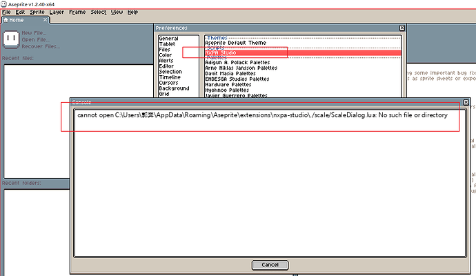 Adding Extension Failed Help Aseprite Community