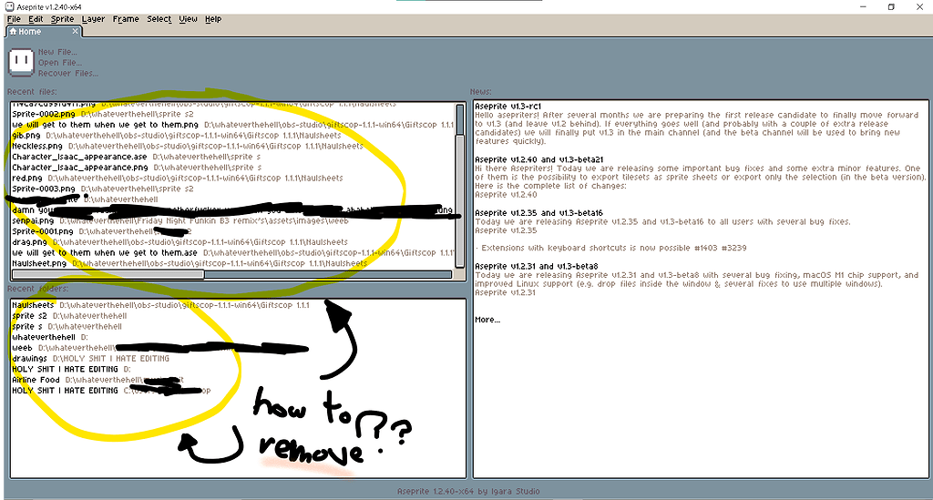 How to get rid of all the data from aseprite? - Help - Aseprite Community