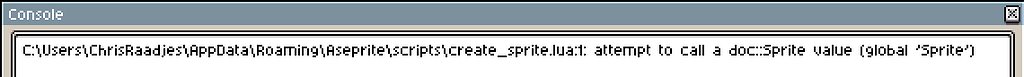Buguser Error Creating A New Sprite Results In Docsprite Error Scripts And Extensions