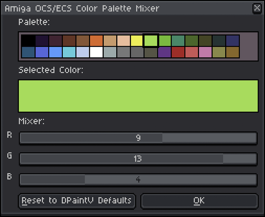 📜 Script Amiga Ocsecs Color Palette Mixer Scripts And Extensions Aseprite Community