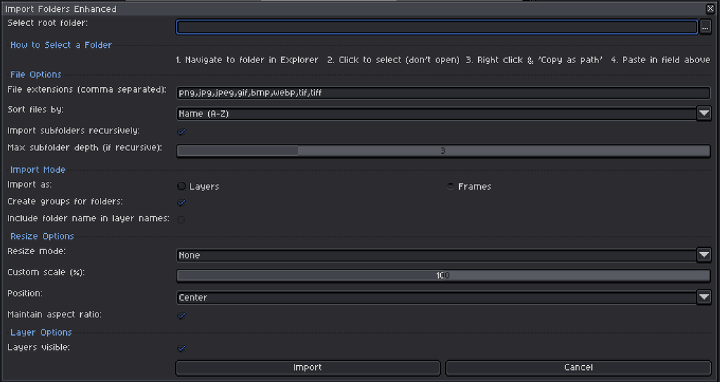 Import Folders Enhanced! - Scripts & Extensions - Aseprite Community